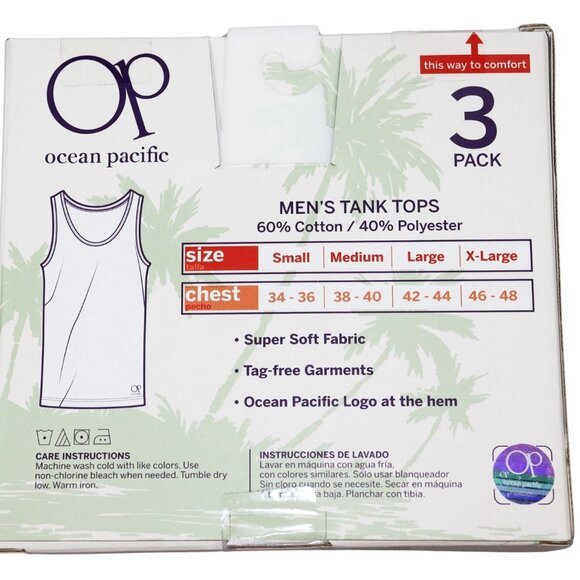 OP | Shirts | Op Ocean Pacific 3pack Asst Colors Ribbed Tagless Logo ...